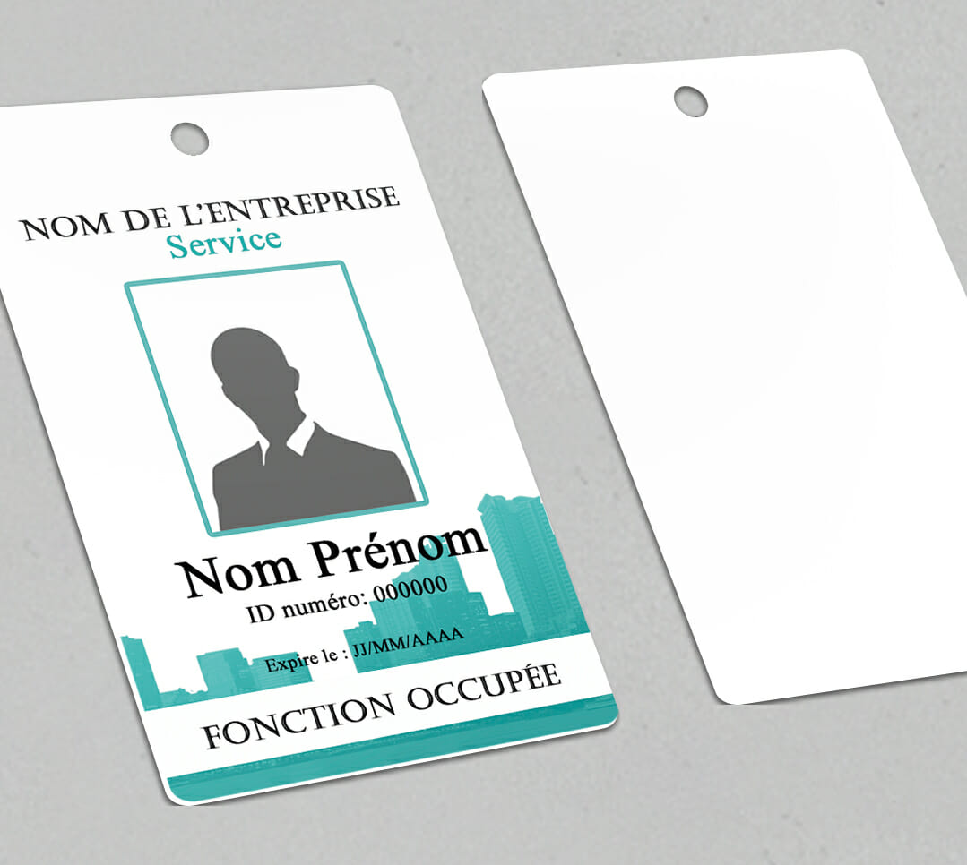 Superbe badge professionnel personnalisé modulable - Aedificium Bleu