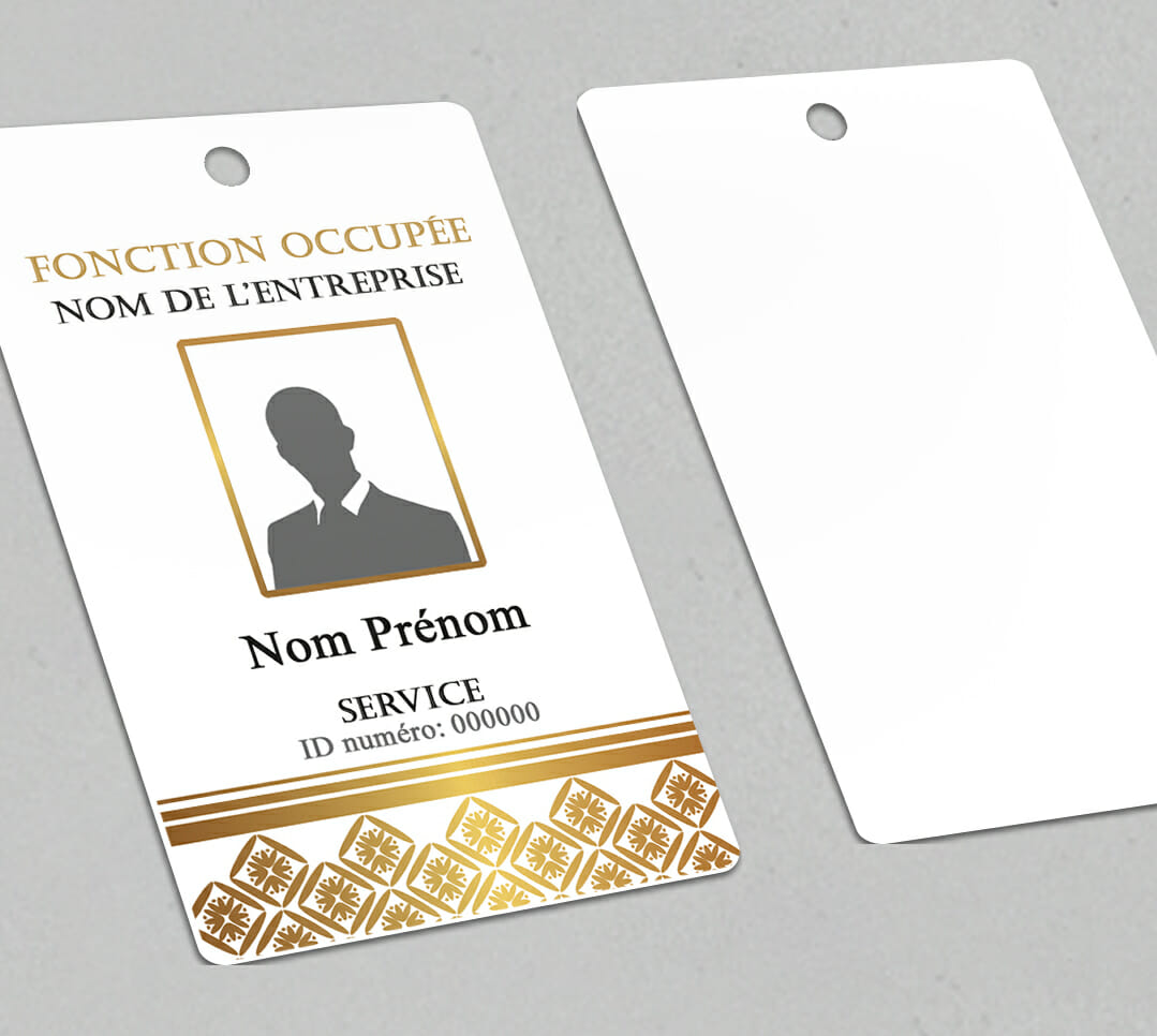 Badge professionnel perforé complètement modulable
