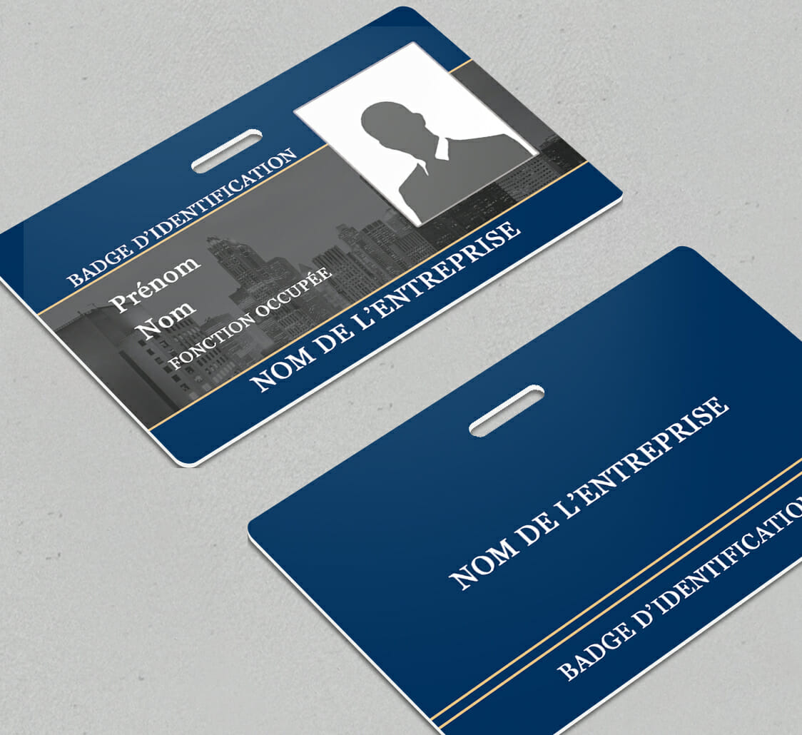 Badge professionnel nominatif Civitas Bleu - Perforation Oblongue ...
