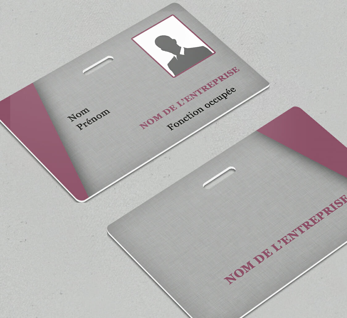 Badge professionnel nominatif Condendis Violet - Perforation oblongue ...