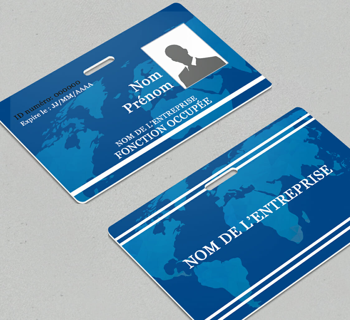 Badge professionnel nominatif Oceanum bleu - Perforation oblongue ...