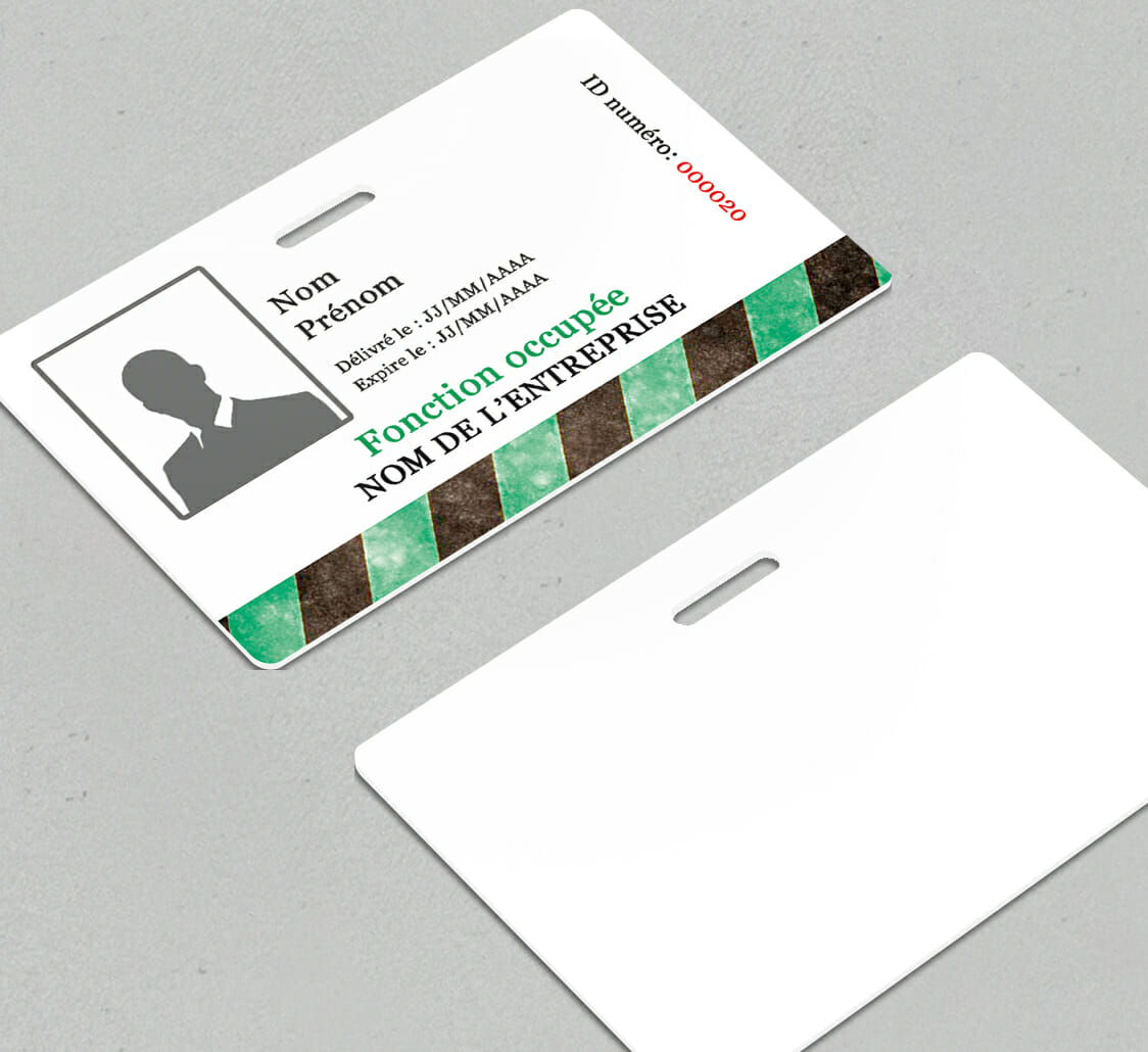 Badge professionnel nominatif Opus vert - Perforation oblongue ...