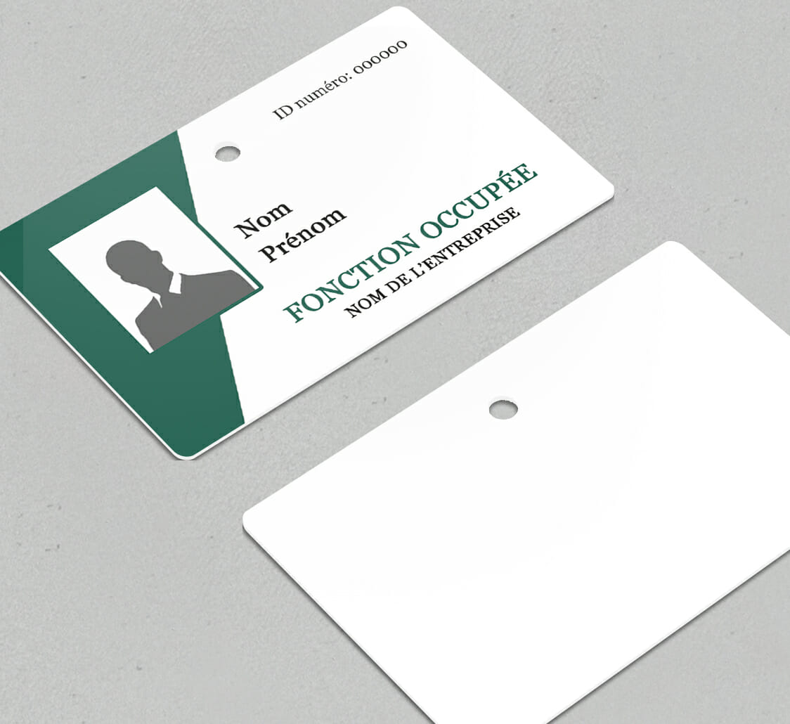 Badge professionnel nominatif Tantum vert - Perforation ronde ...