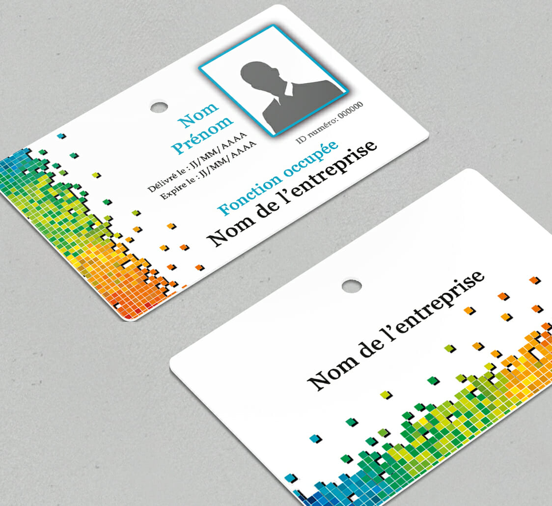 Badge professionnel nominatif Varietas Bleu - Perforation ronde ...