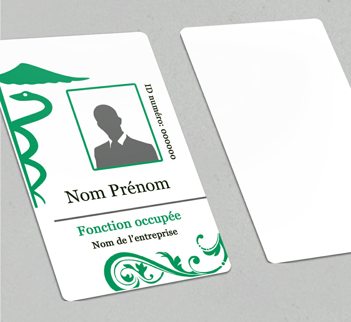 Esthétique badge professionnel personnalisable - Vitae vert