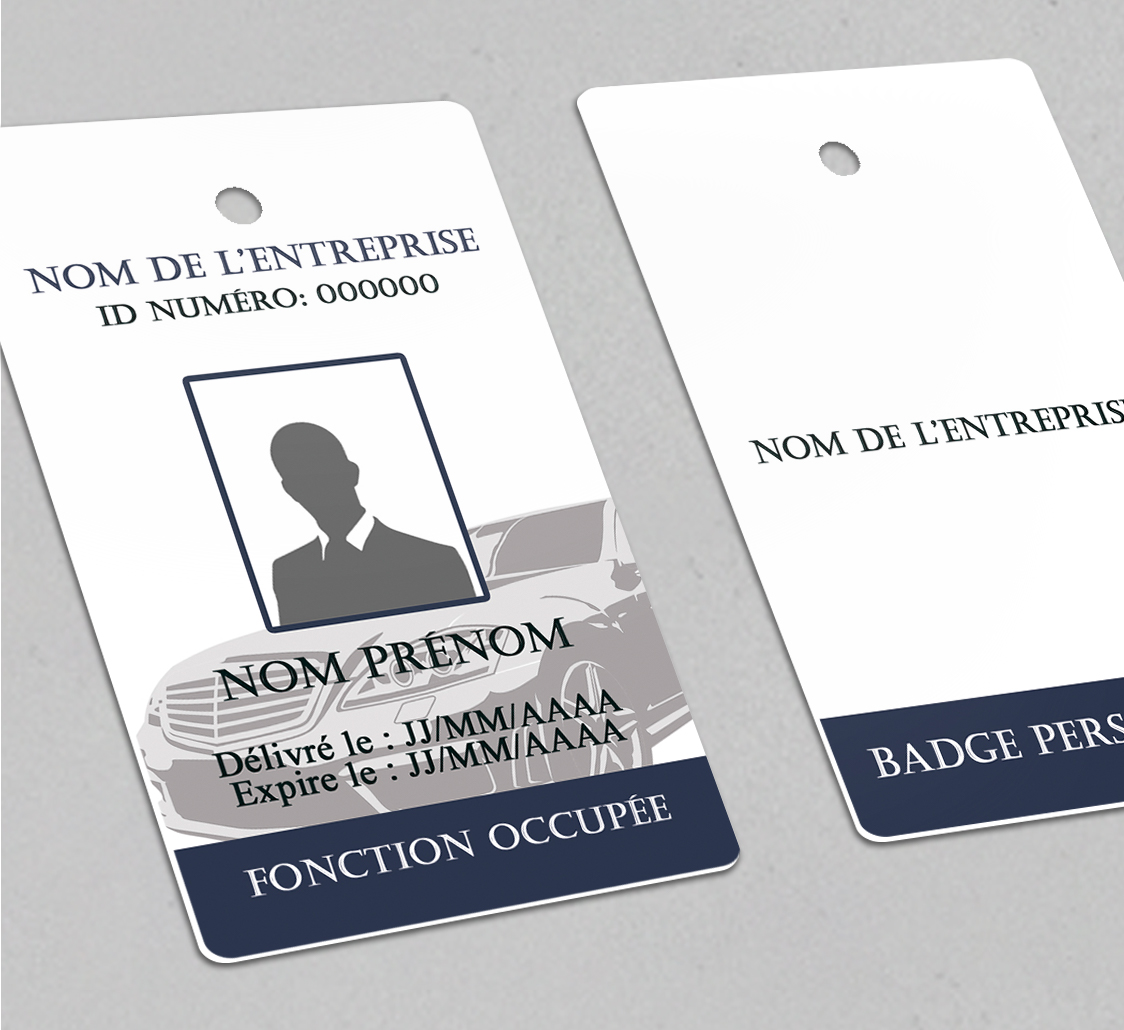 Badge professionnel perforé entièrement adaptable - Agitator bleu