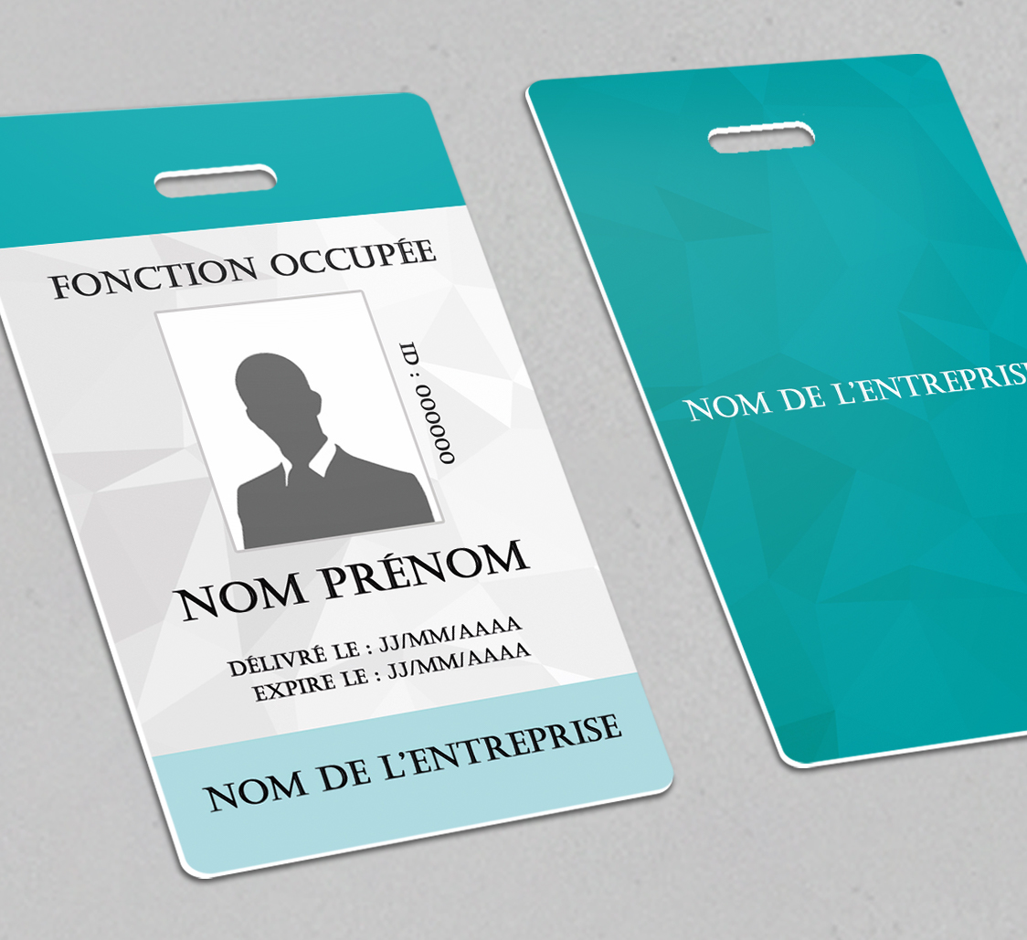 Badge professionnel nominatif Modestum Bleu - Perforation oblongue ...