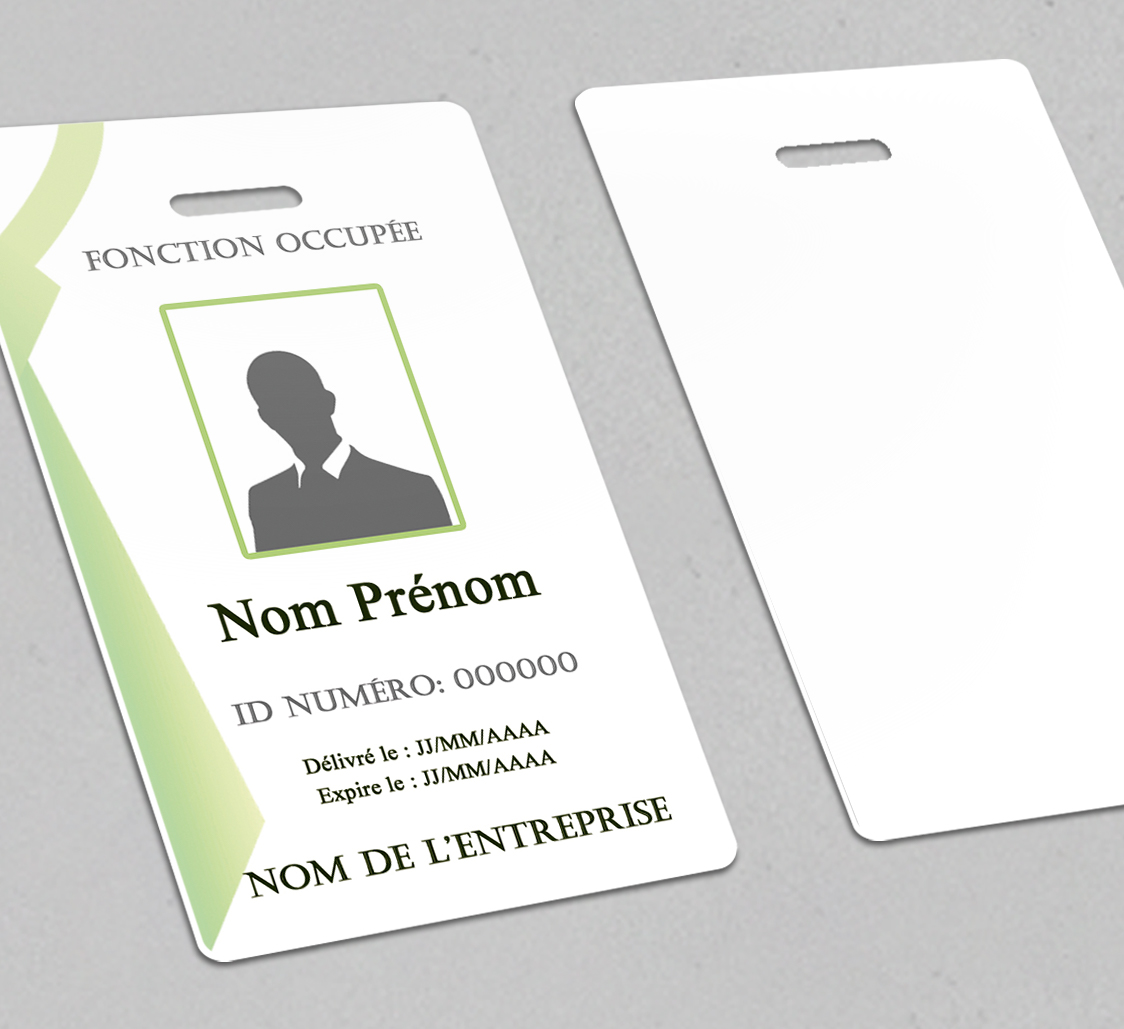 Simple badge professionnel personnalisable Negotium vert