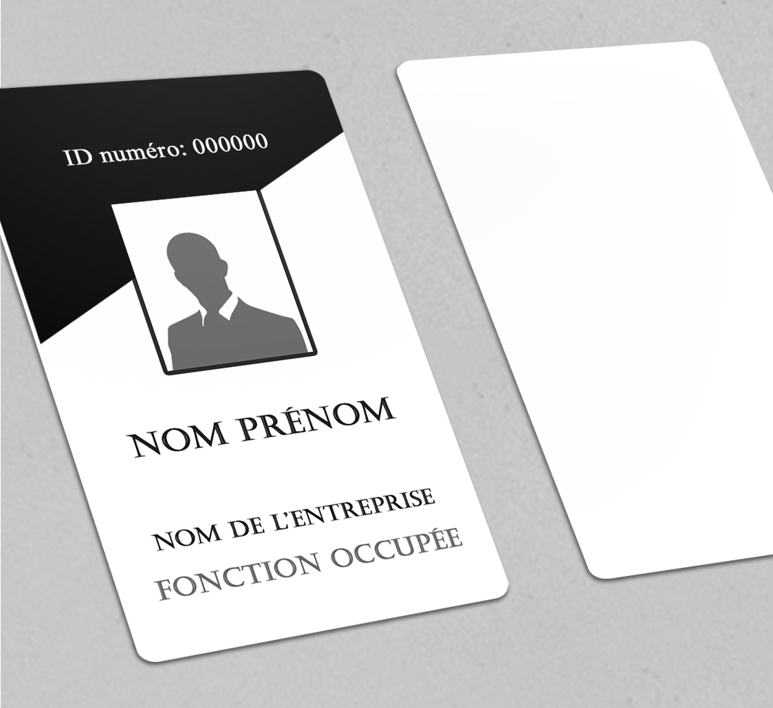 Badge professionnel perforé totalement adaptable - Tantum noir