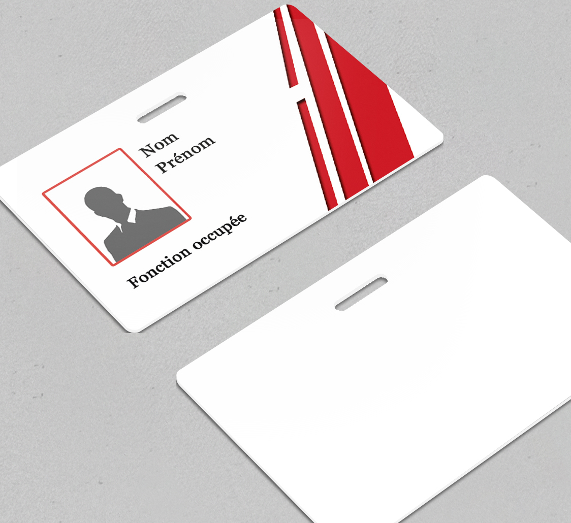 Badge professionnel nominatif Pluma Rouge - Perforation Oblongue ...