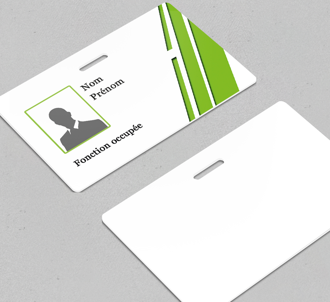 Badge professionnel nominatif Pluma Vert - Perforation Oblongue ...