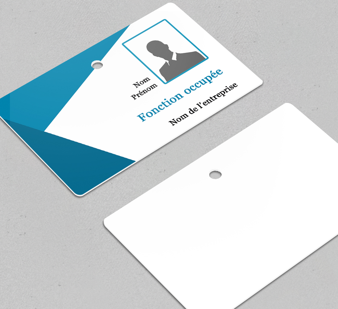 Badge professionnel nominatif Frangibile Bleu - Perforation Ronde ...