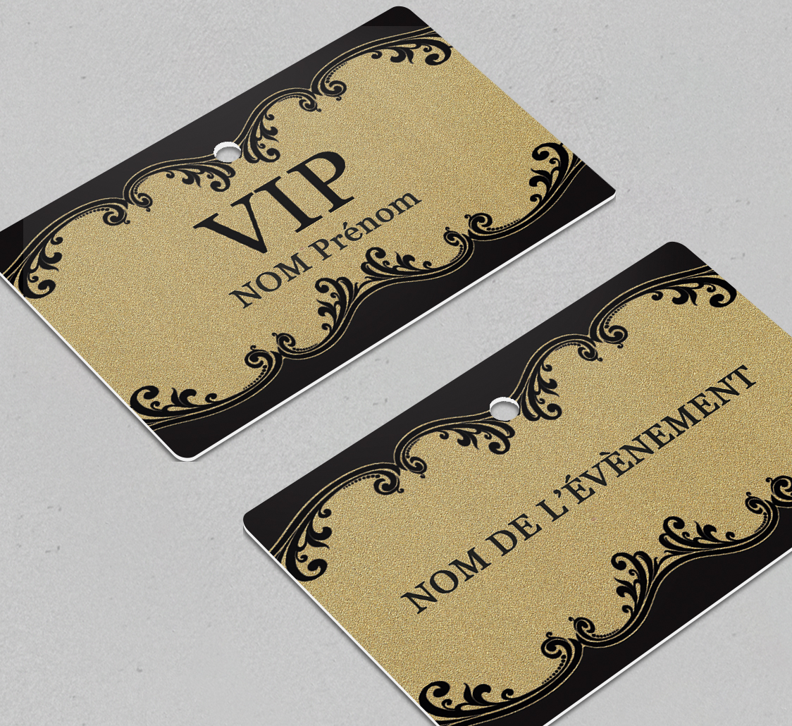 Badge professionnel nominatif Maximus Or - Perforation ronde ...